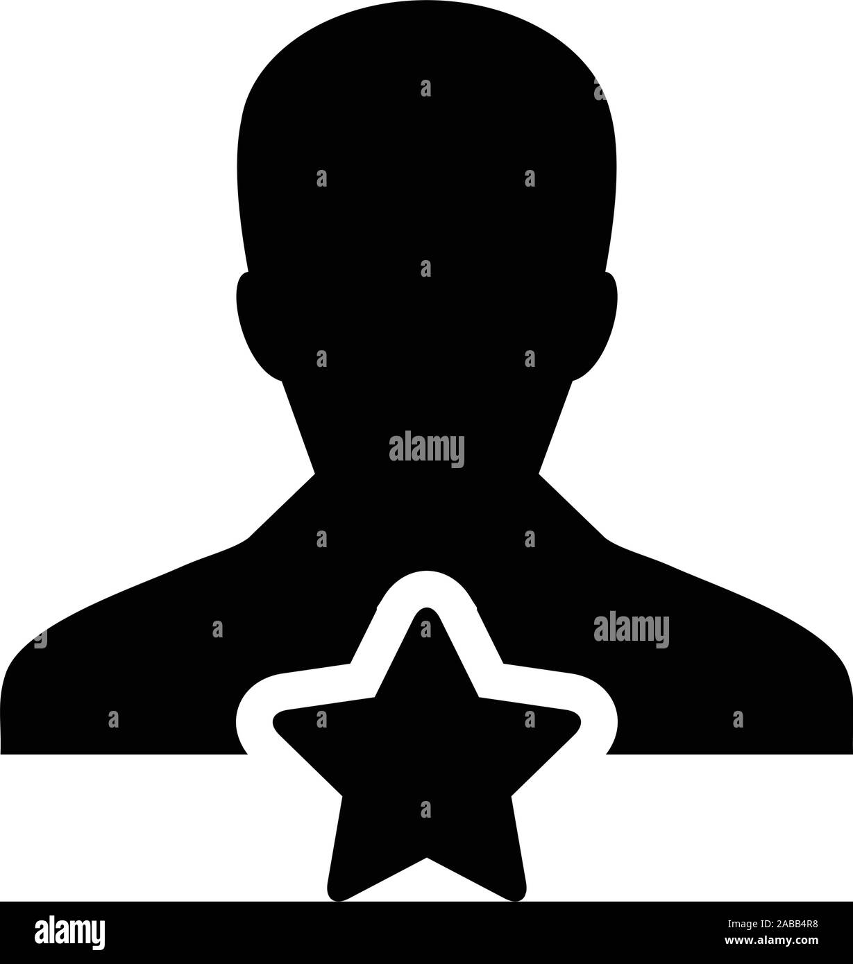 Bookmark icon vector with star male user person profile avatar symbol ...