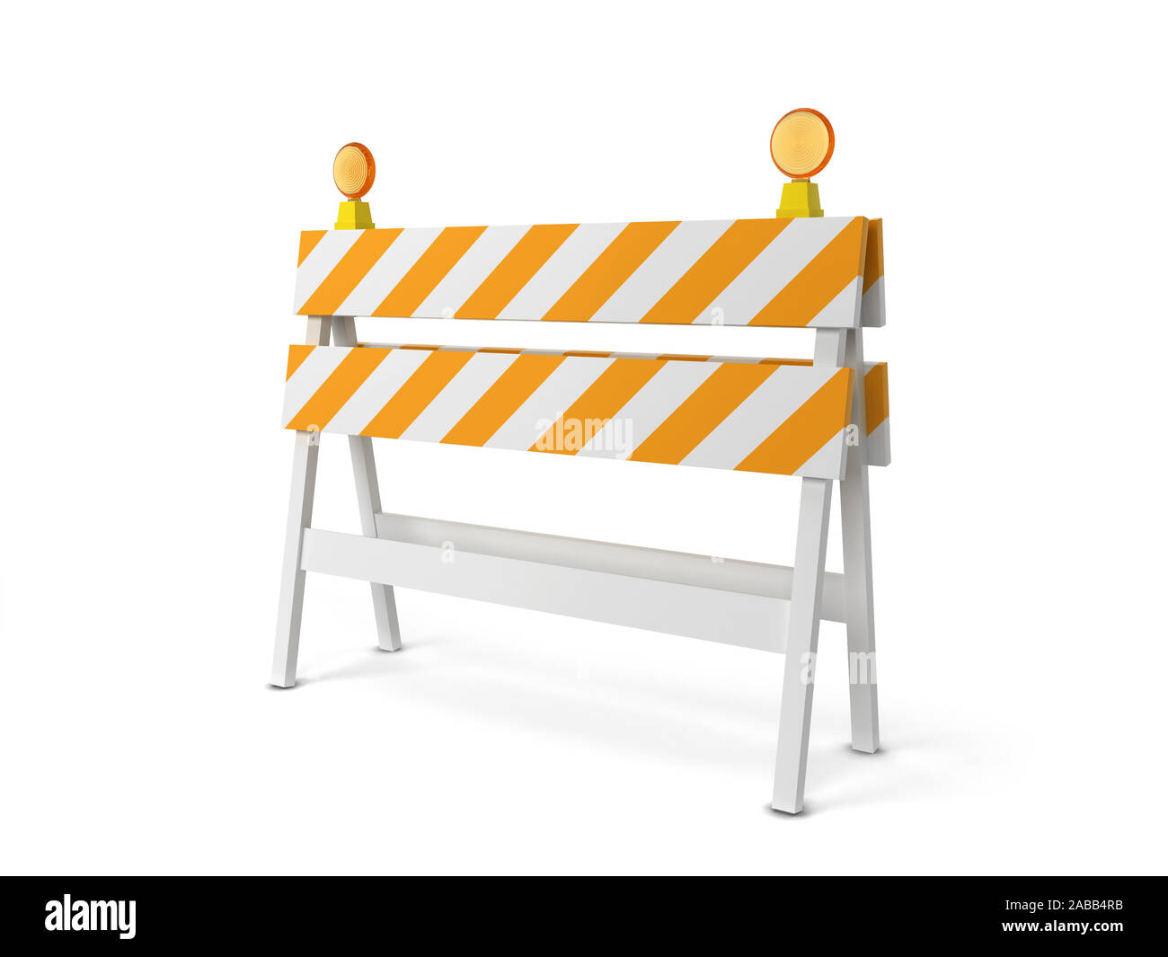 Safety roadblock. 3d illustration isolated on white background Stock ...