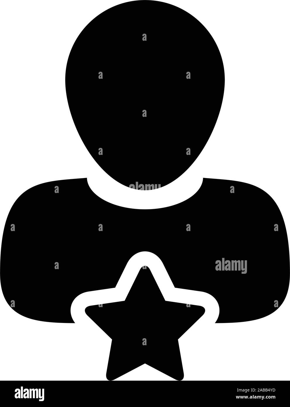 Employee icon vector with star male user person profile avatar symbol ...