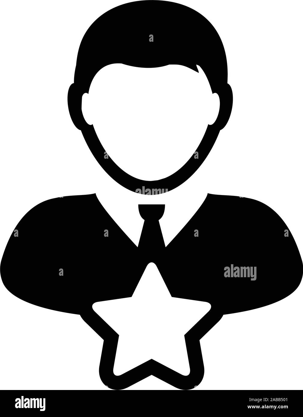 Favorite icon vector with star male user person profile avatar symbol ...