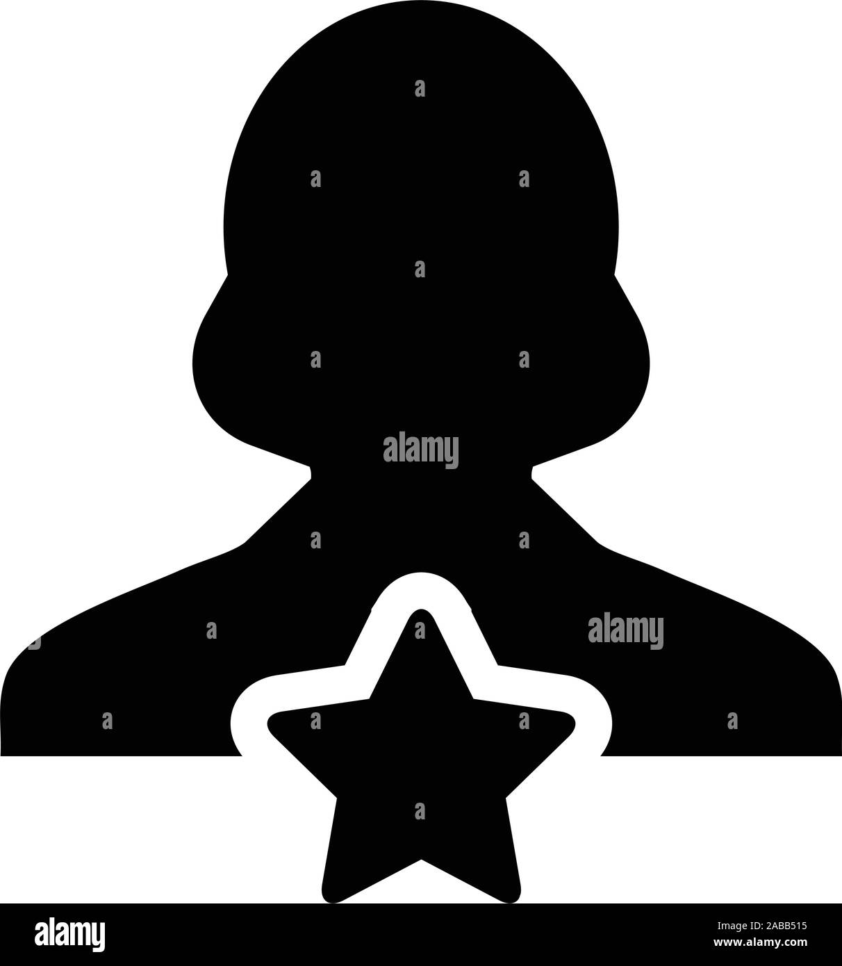 Quality icon vector with star female user person profile avatar symbol ...
