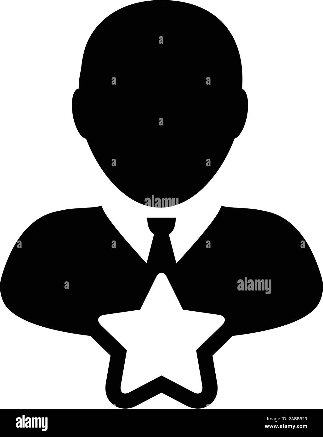 Favorite icon vector with star male user person profile avatar symbol ...