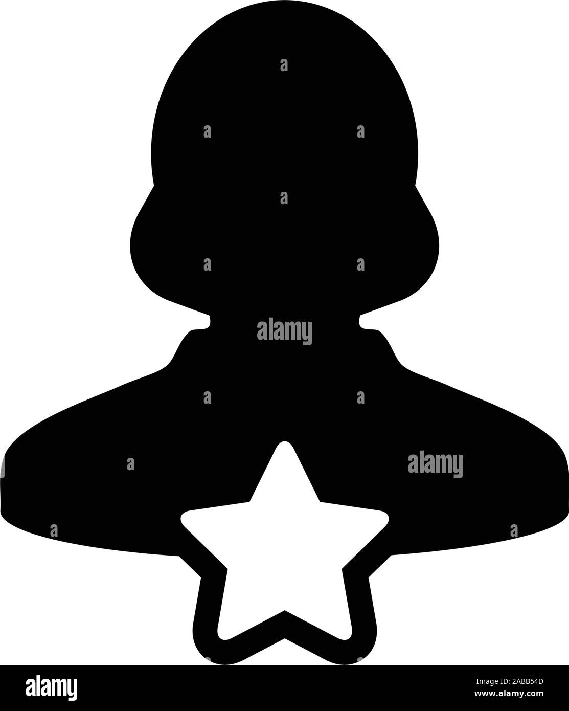 Ranking icon vector with star female user person profile avatar symbol ...