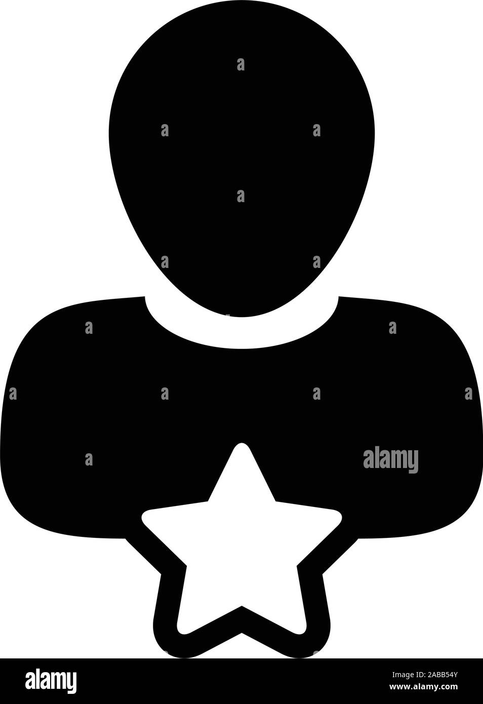 Star icon vector male user person profile avatar symbol for rating in a ...