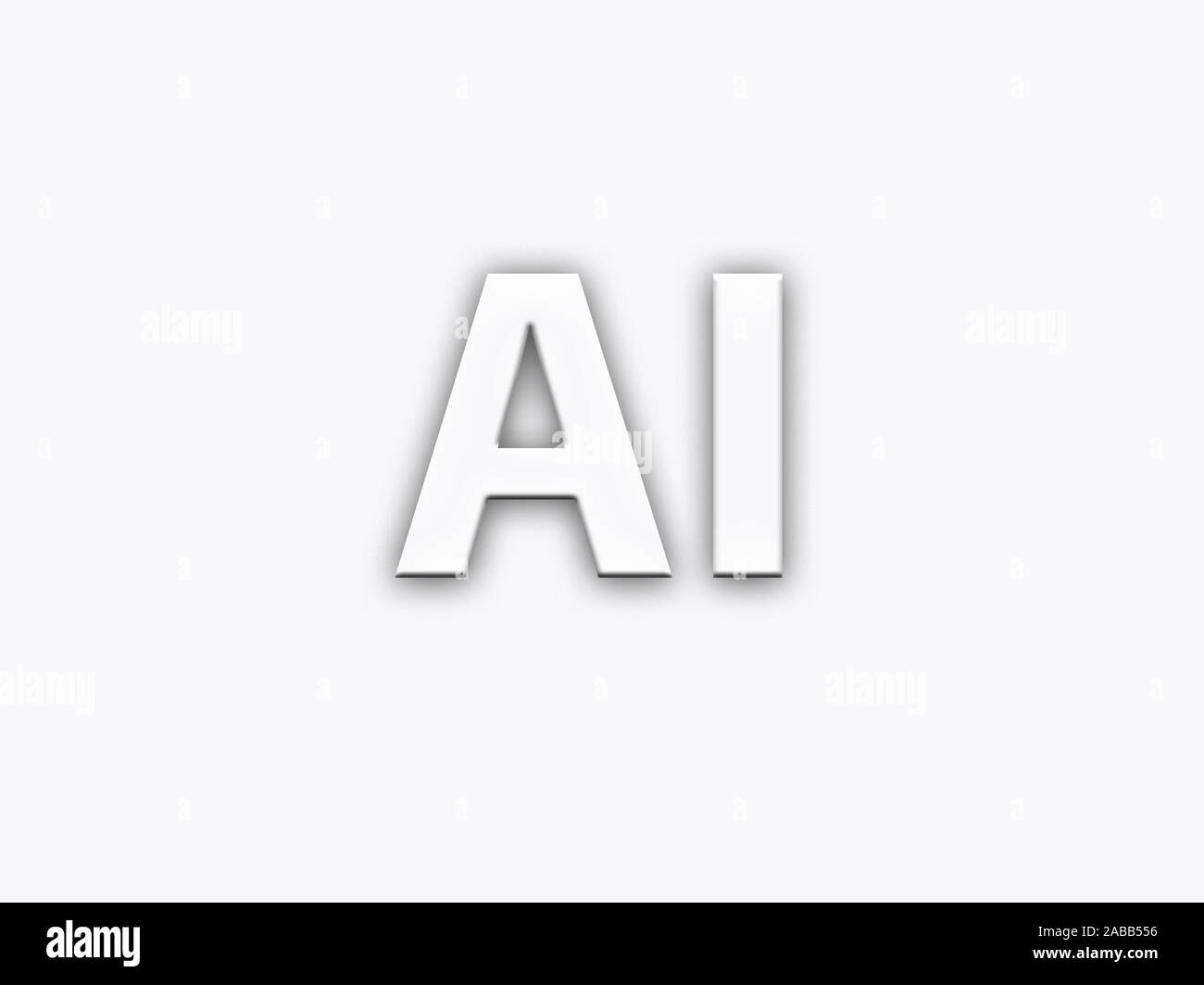 white capital letters AI standing for artificial intelligence on white ...