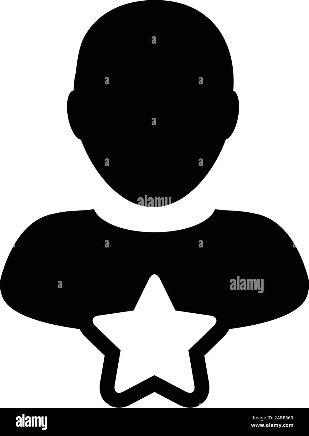 Rating icon vector with star male user person profile avatar symbol in ...