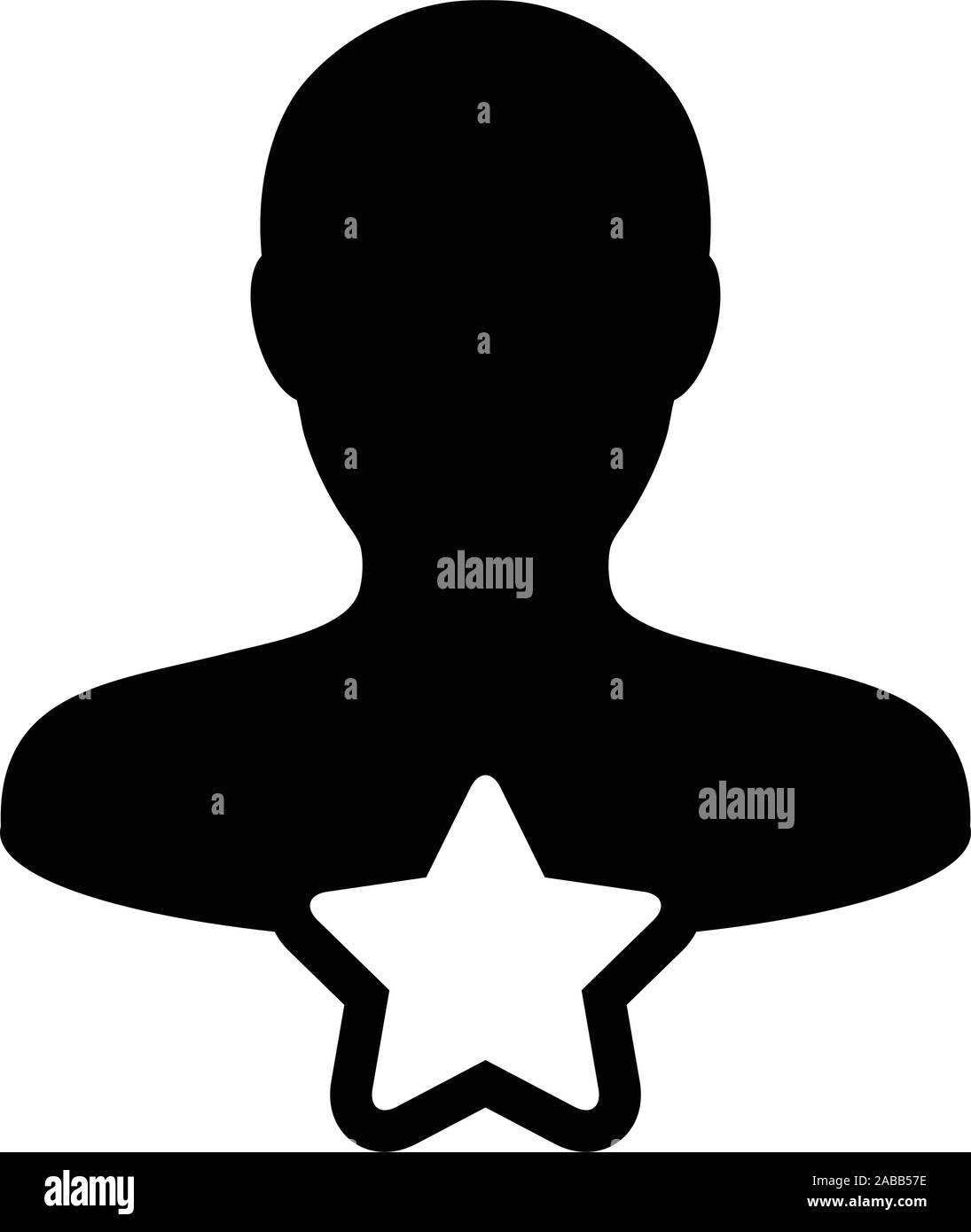 Review icon vector with star male user person profile avatar symbol for ...
