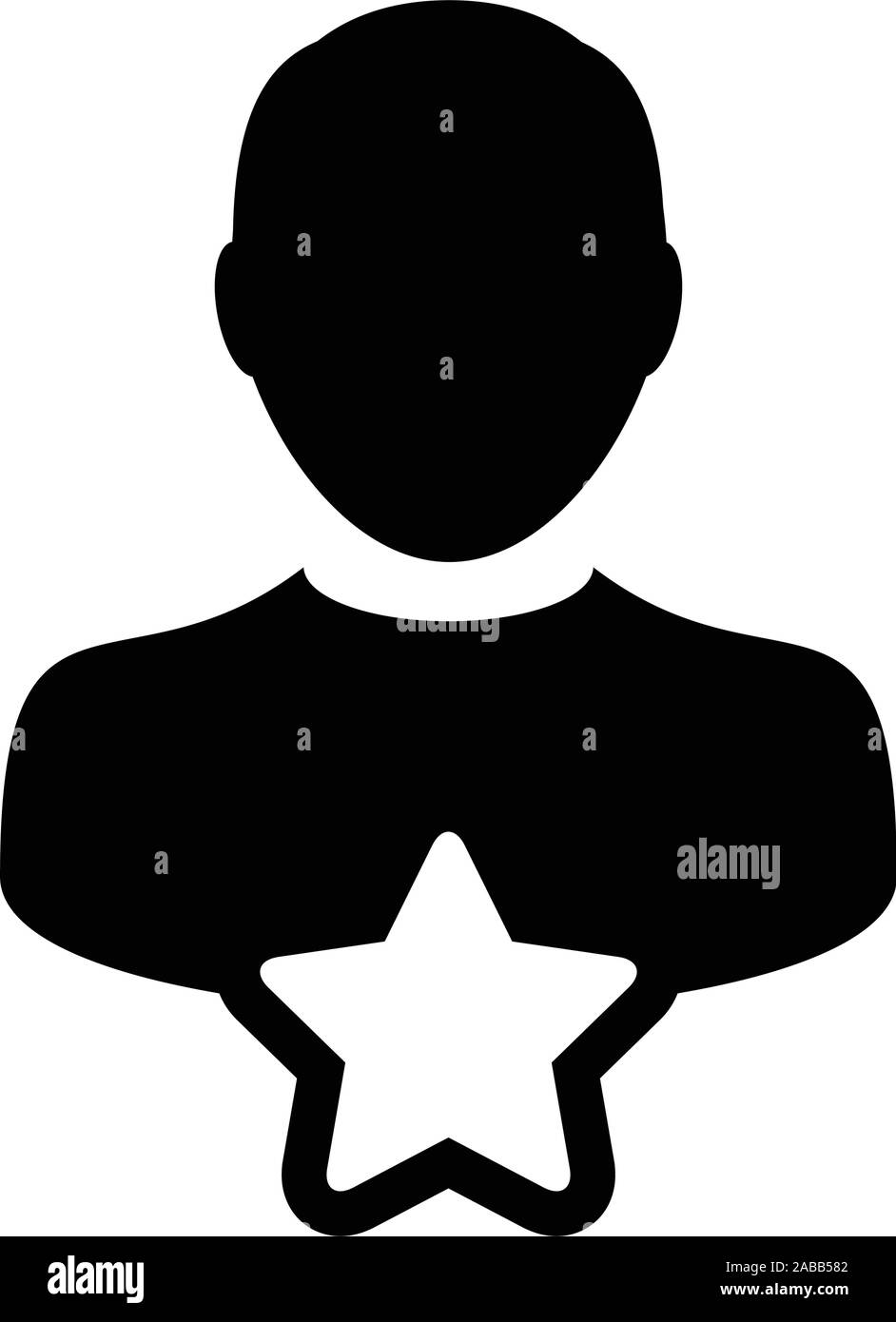 Score icon vector with star male user person profile avatar symbol for ...