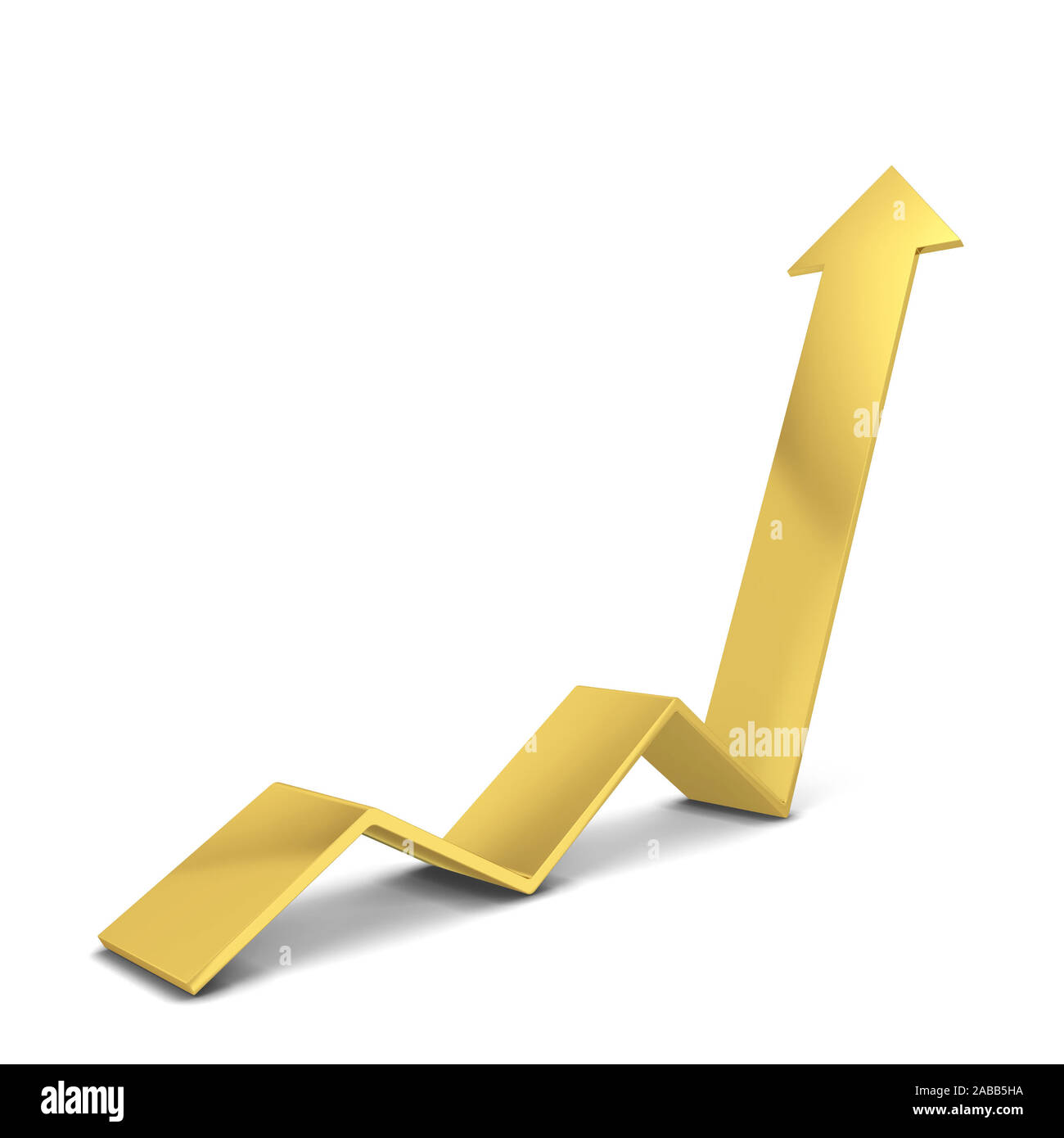 Arrow rising. 3d illustration isolated on white background Stock Photo ...