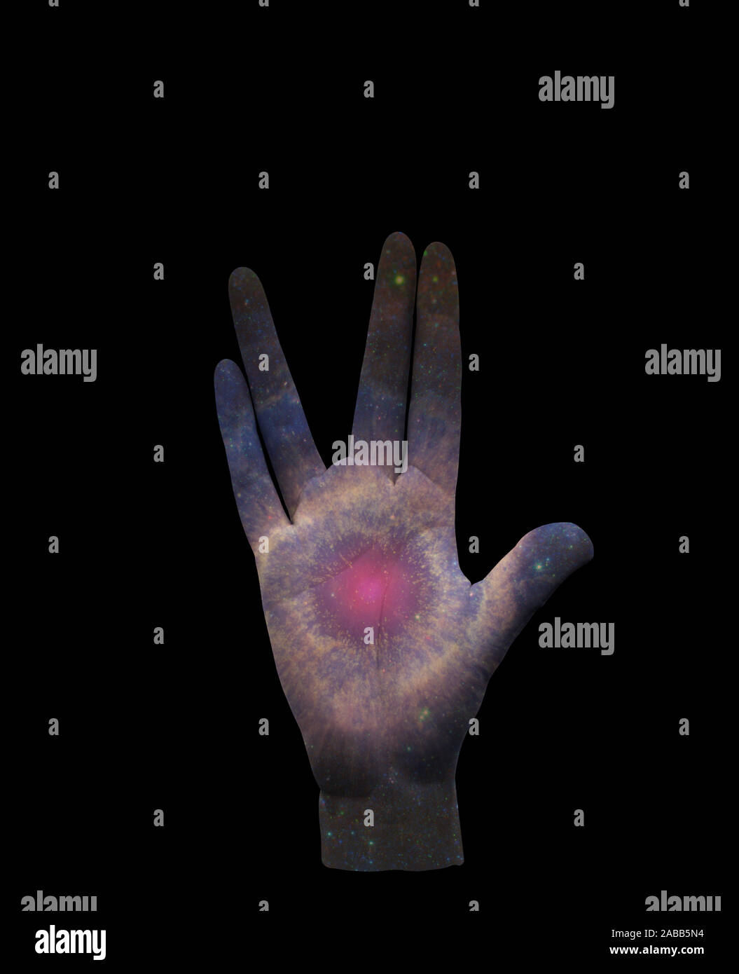 Live Long and Prosper. Stars in human palm Stock Photo - Alamy