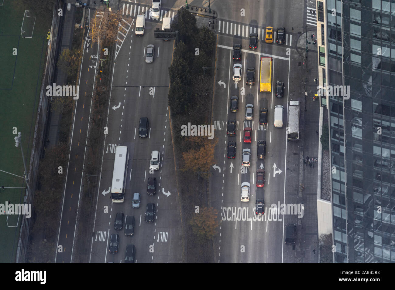 Aerial top view of West Side Highway in New York City Stock Photo - Alamy