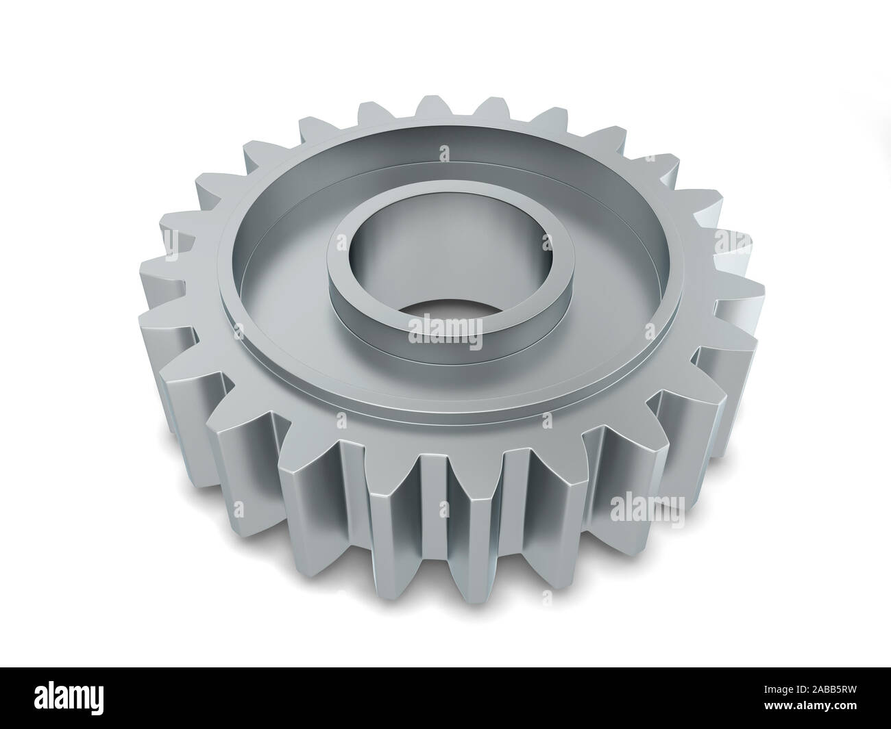 Single gear. 3d illustration isolated on white background Stock Photo ...