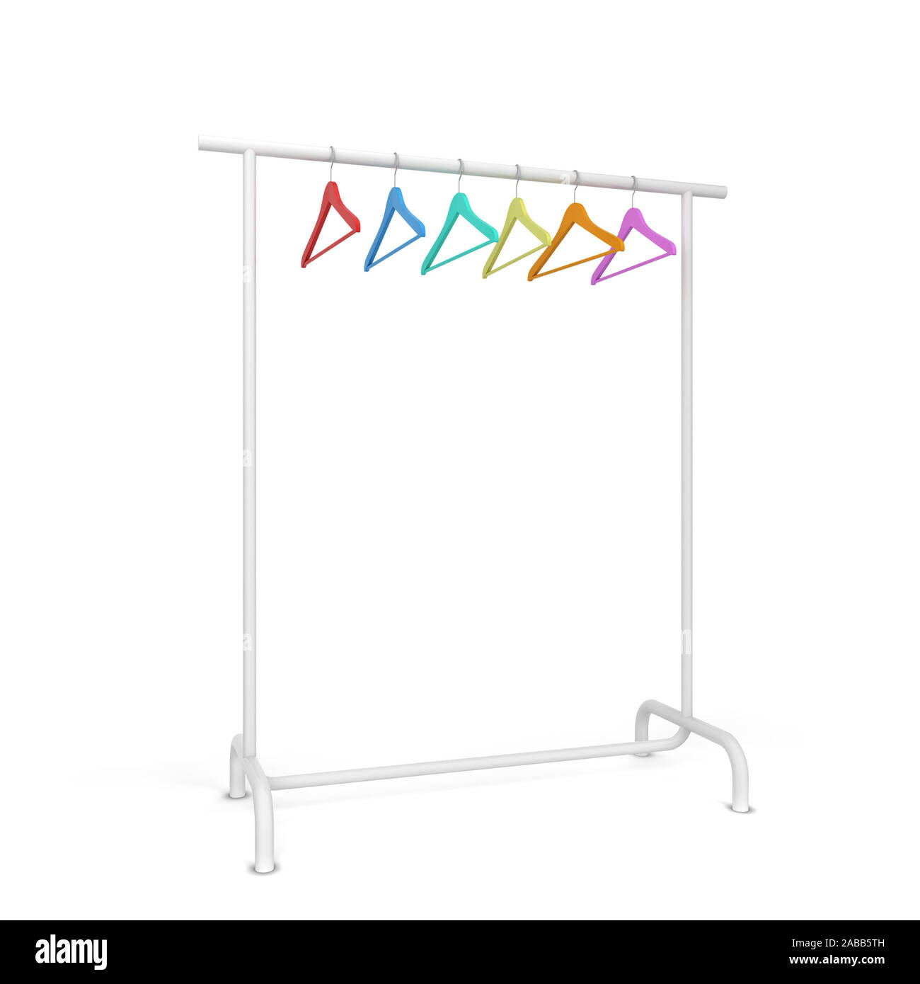 Clothing rack. 3d illustration isolated on white background Stock Photo ...