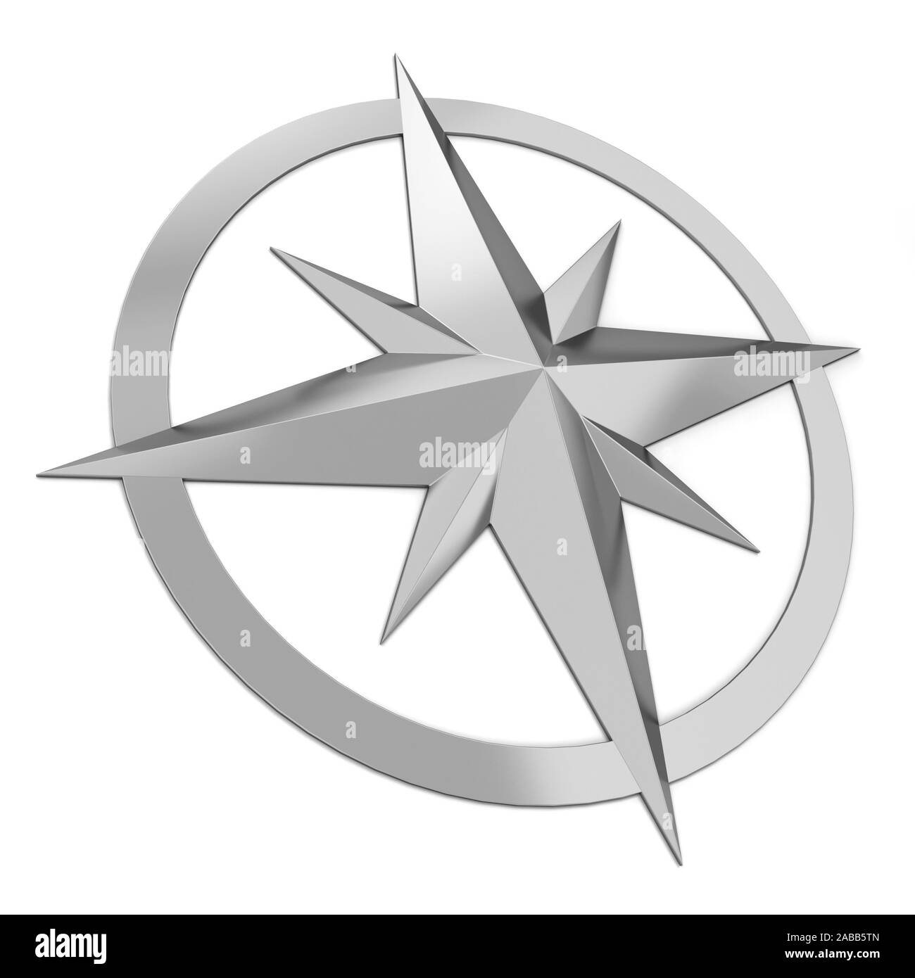 Compass rose symbol. 3d illustration isolated on white background Stock ...