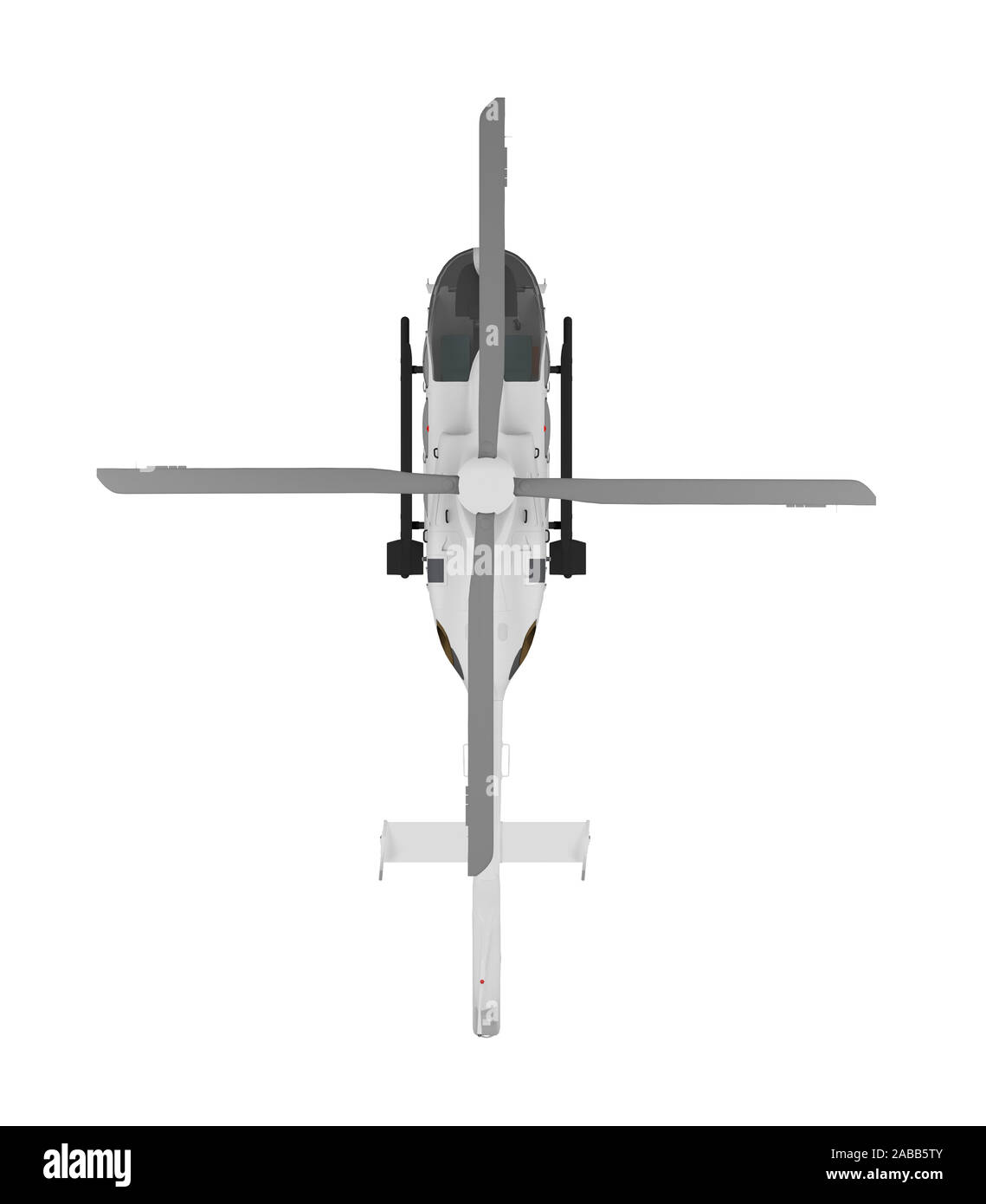 helicopter top view isolated on white. 3d rendering Stock Photo - Alamy