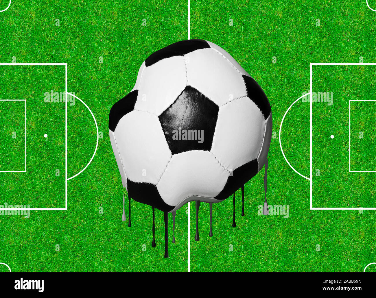 football or soccer ball melting Stock Photo - Alamy