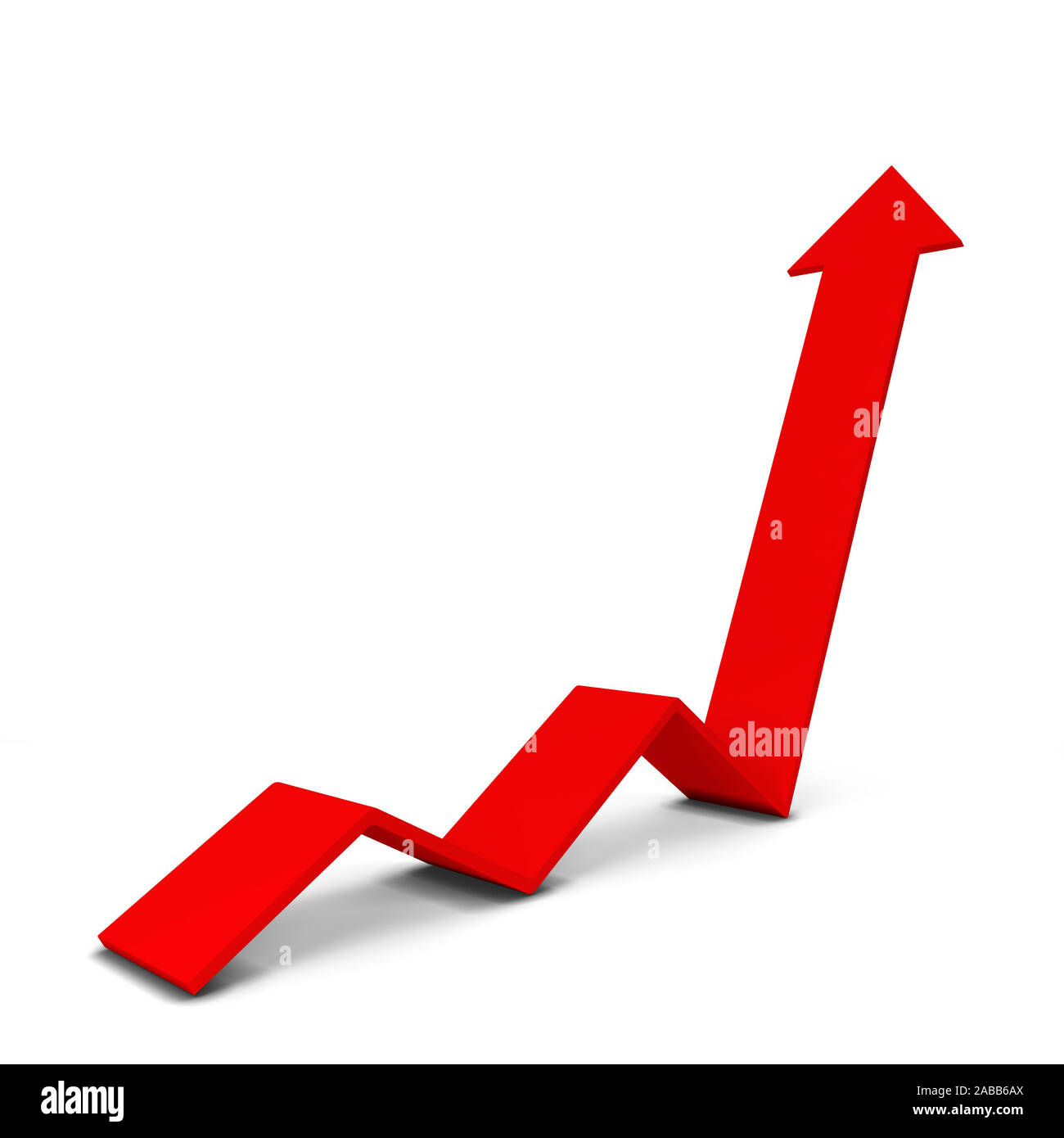 Arrow rising. 3d illustration isolated on white background Stock Photo ...