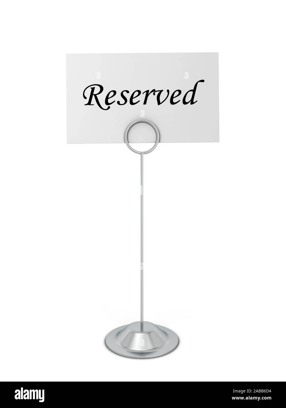 Reservation card. 3d illustration isolated on white background Stock ...