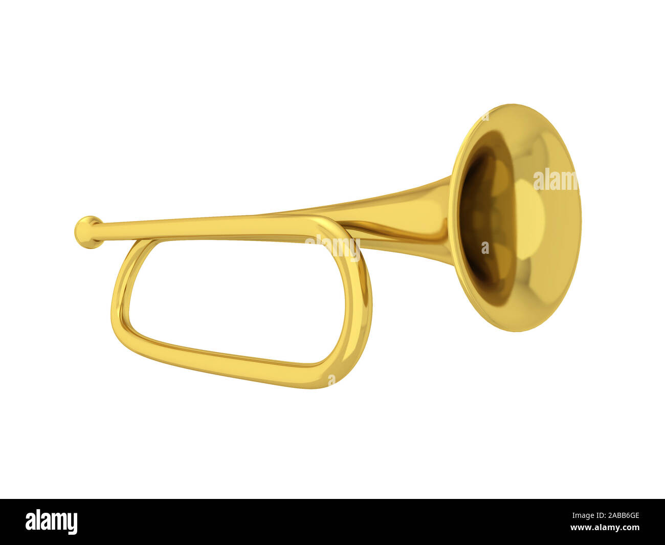 Simple trumpet. 3d illustration isolated on white background Stock ...