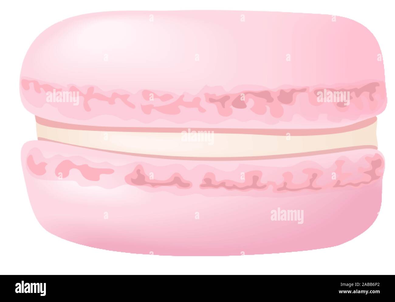 Cute rose macaroon. Cake macaron with cream. Vector illustration ...