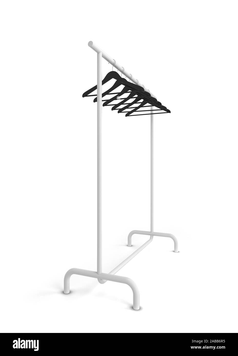 Clothing rack. 3d illustration isolated on white background Stock Photo ...