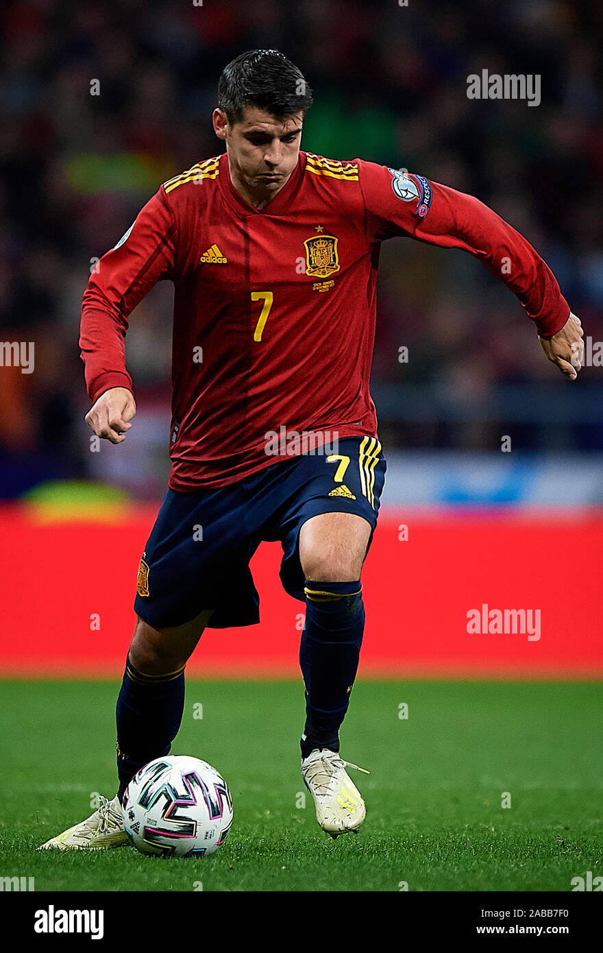 Alvaro Morata of Spain in action during the UEFA Euro qualification ...