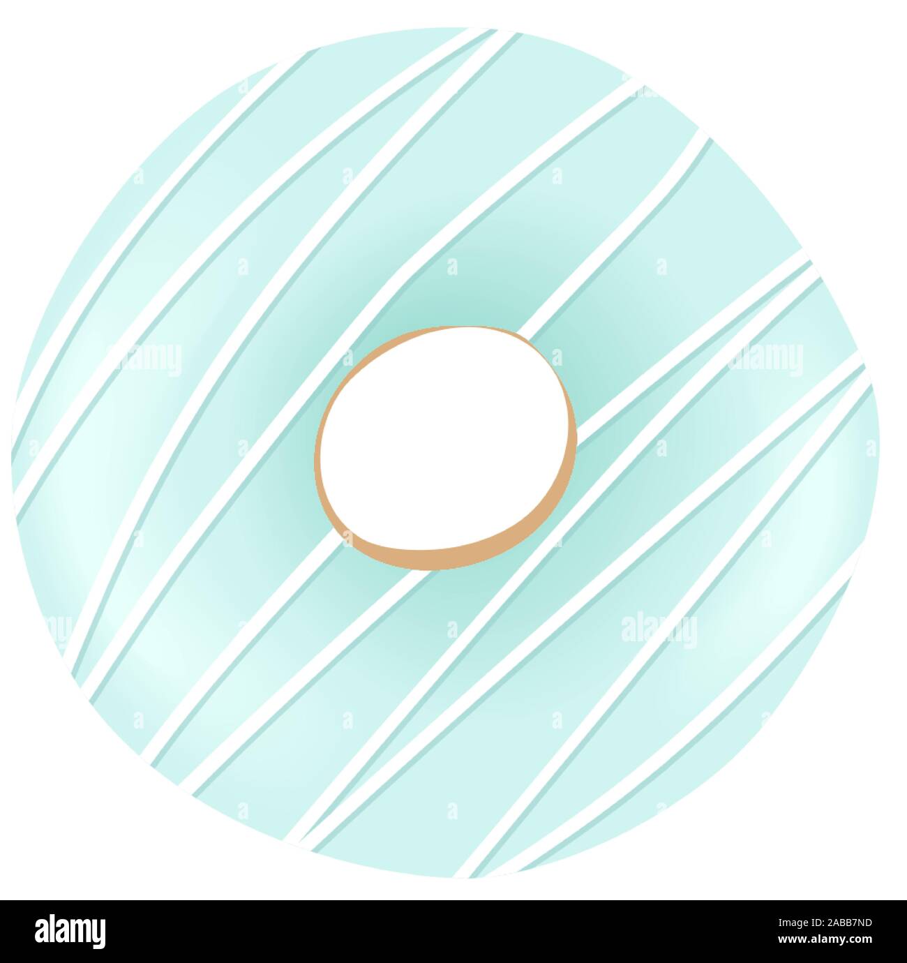 Sweet blue donut with striped icing and sprinkles isolated on white ...