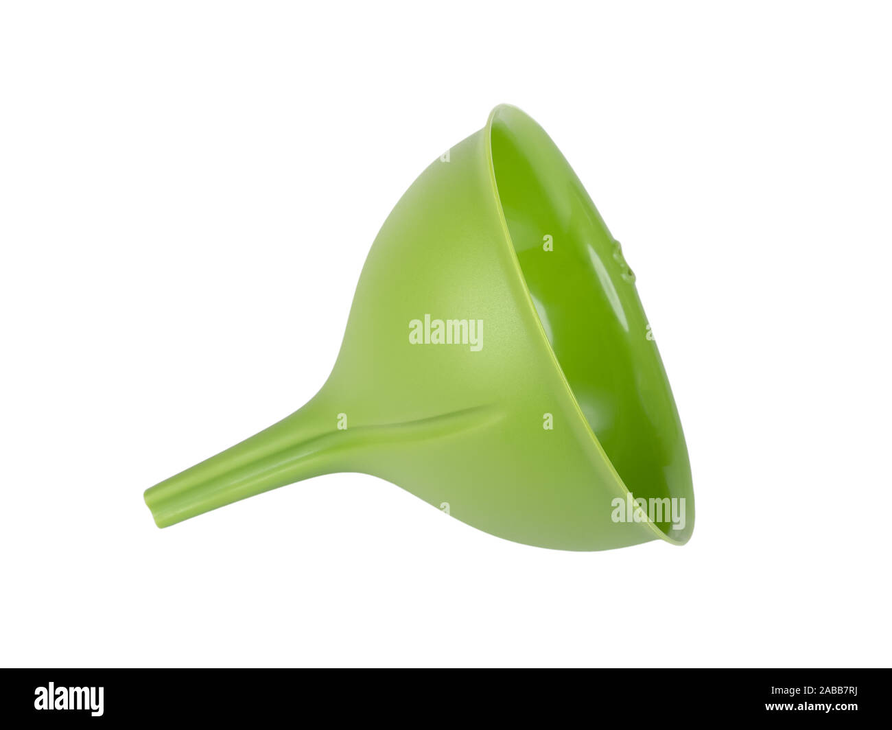 Green plastic kitchen funnel isolated on white background Stock Photo ...