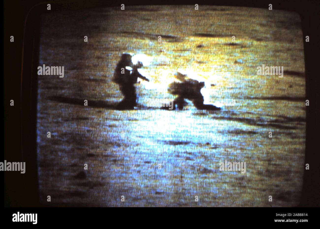 Teleclip Apollo 12 falling on the Moon - taken directly from TV screen ...