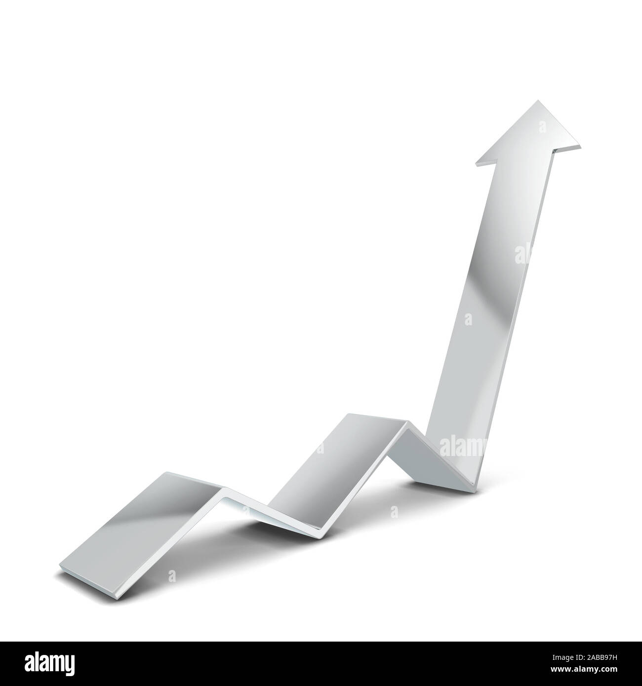 Arrow rising. 3d illustration isolated on white background Stock Photo ...