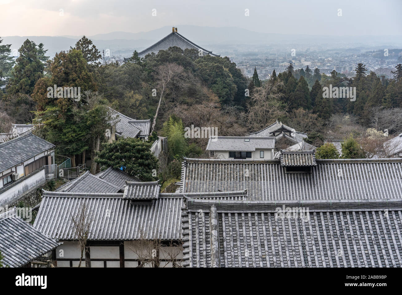 View form the Todaiji Hokkedo (Sangatsudo) in Nara, Japan Stock Photo ...