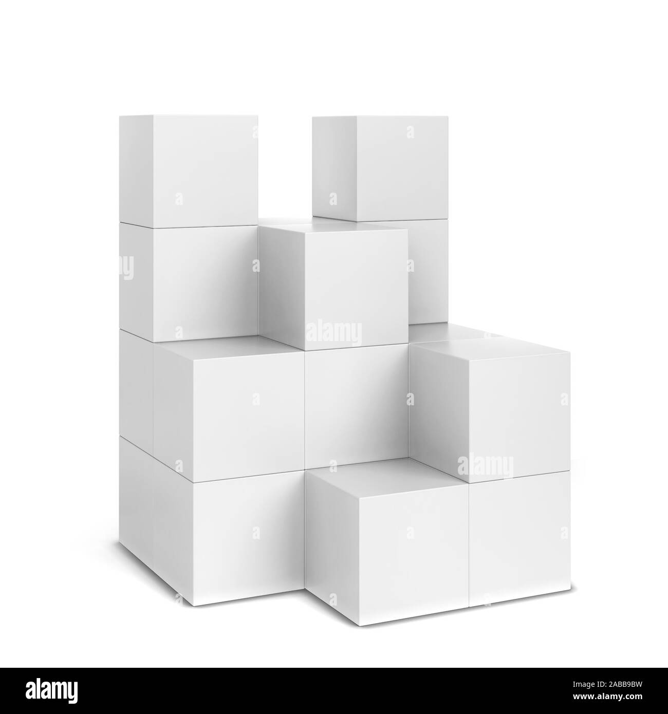 Multi box display. 3d illustration isolated on white background Stock ...