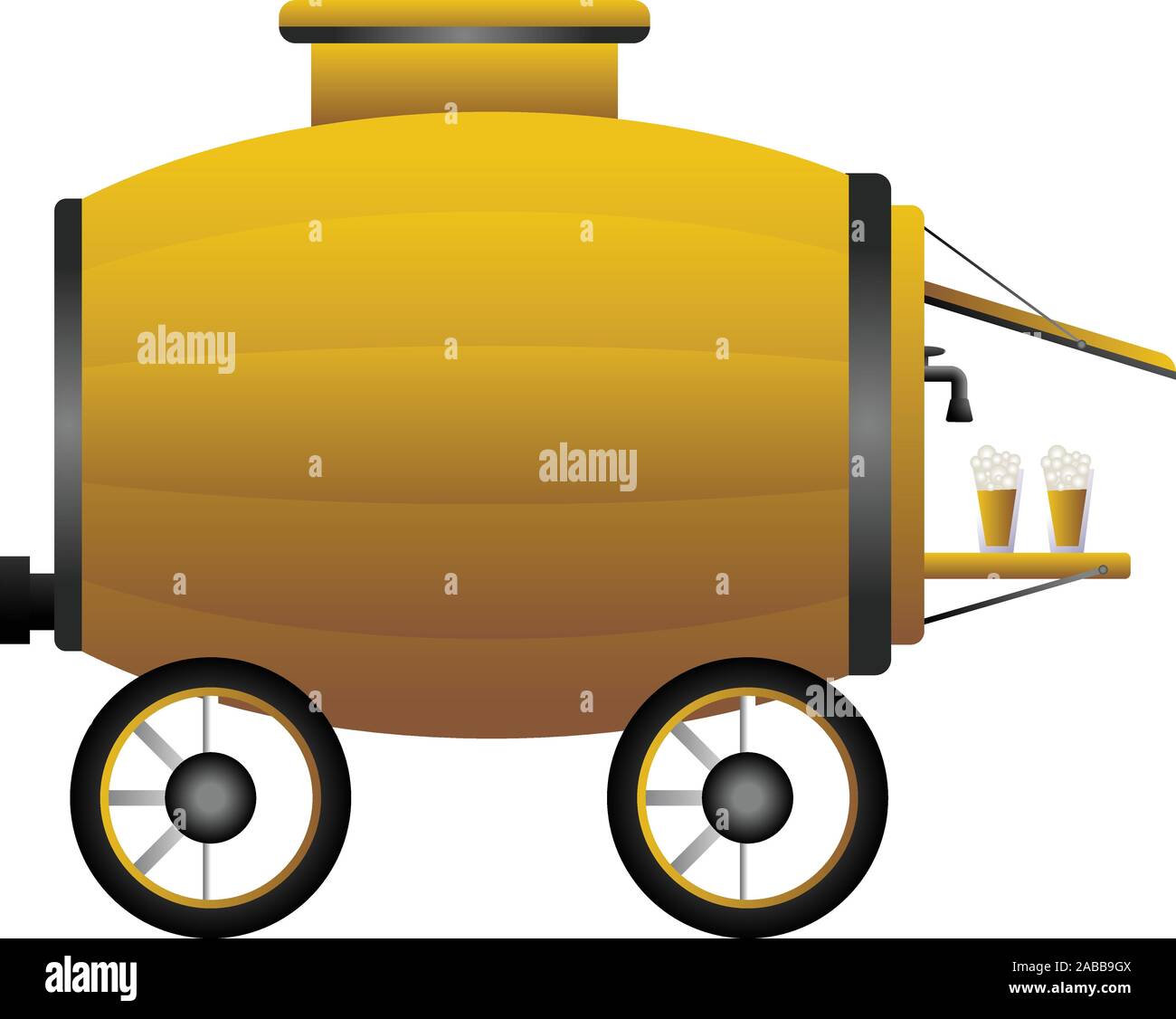 Barrel beer cart icon. Cartoon of barrel beer cart vector icon for web ...