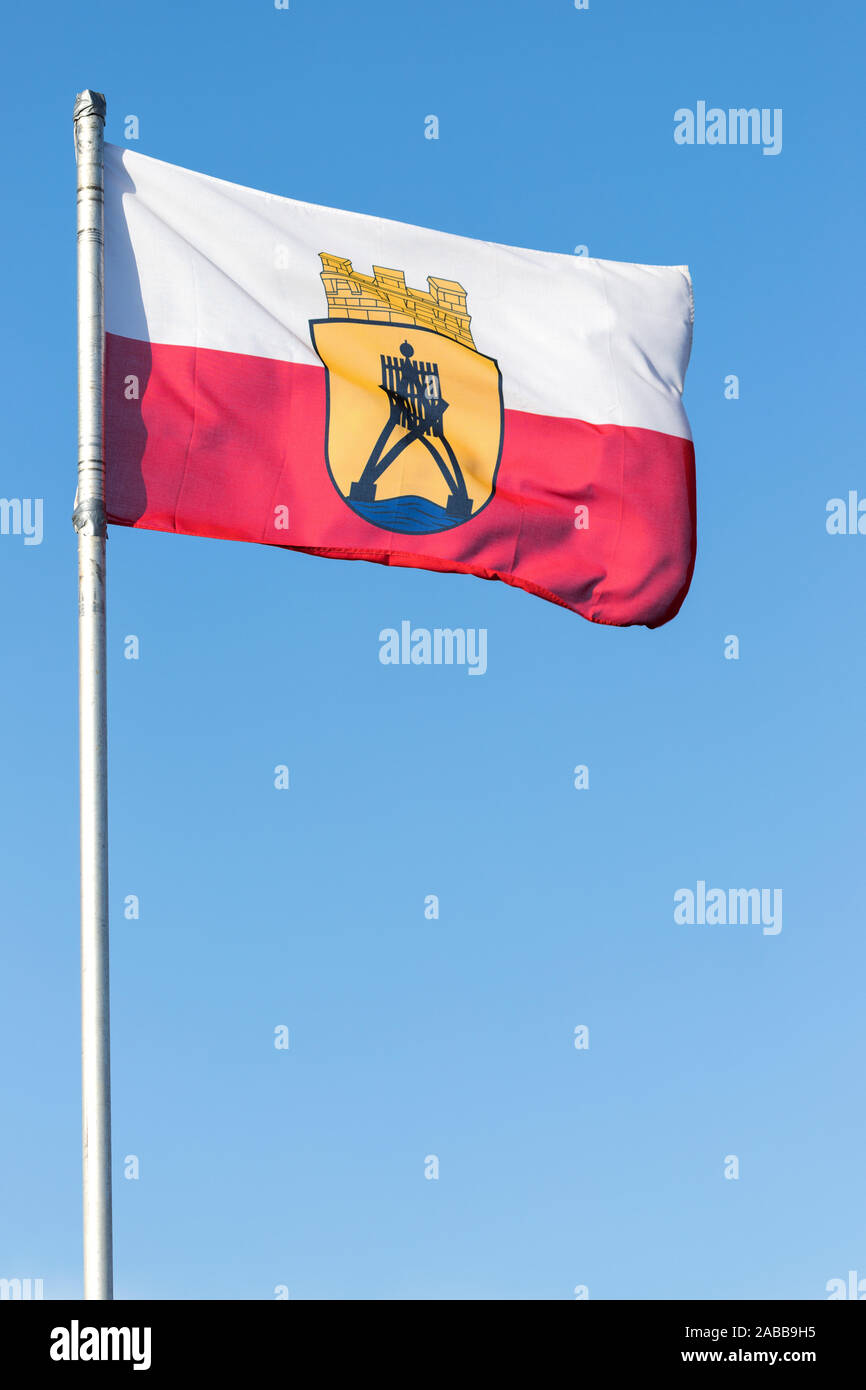 flag of the German town of Cuxhaven flying in the wind Stock Photo - Alamy