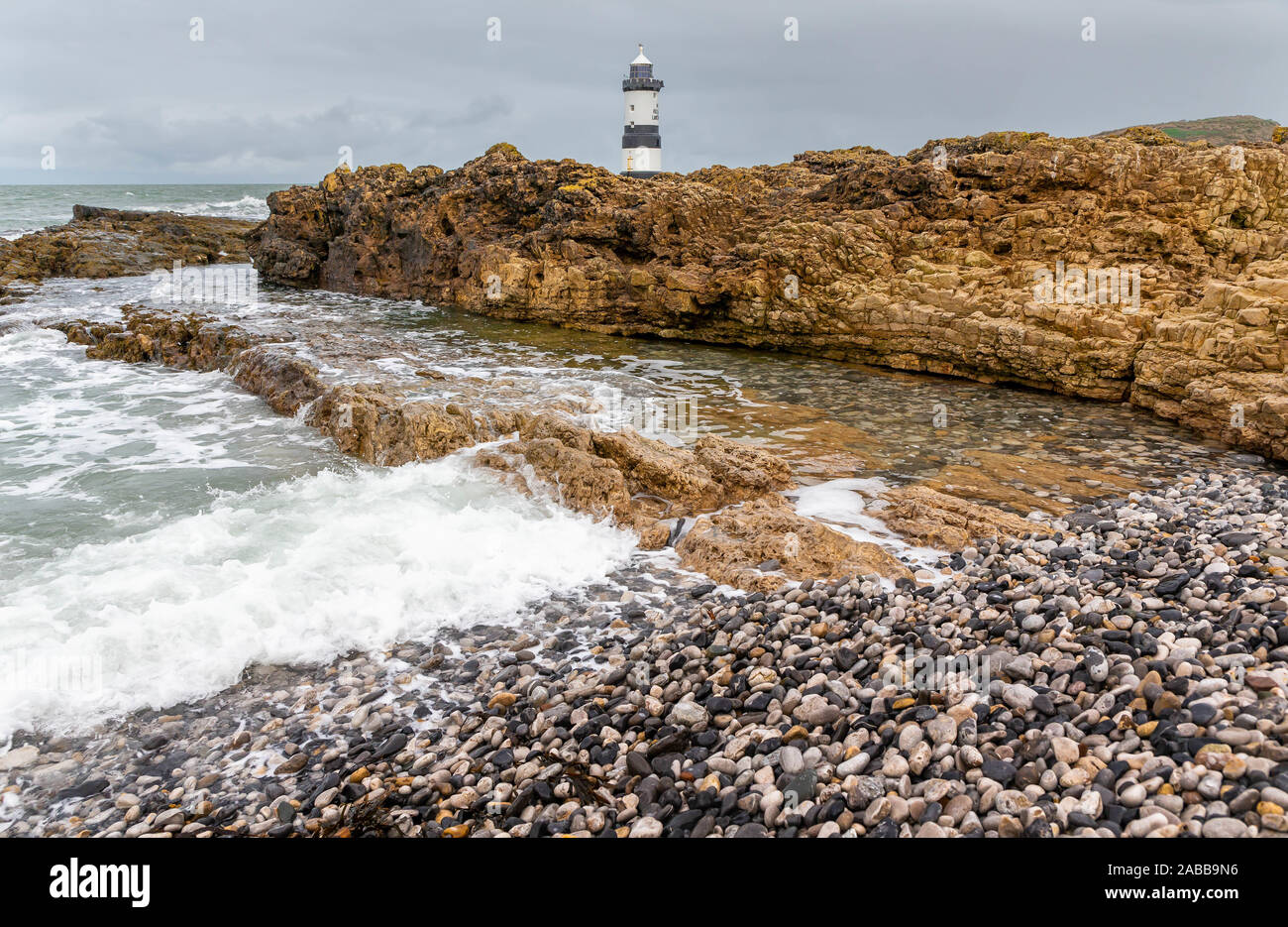 Penmon Lighthouse (Trwyn Du Lighthouse) on the eastern extremity of ...