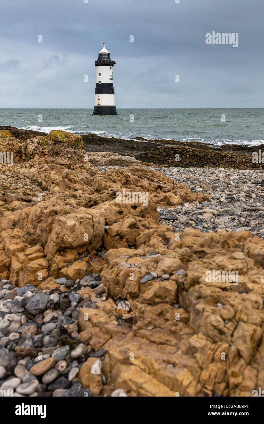 Penmon Lighthouse (Trwyn Du Lighthouse) on the eastern extremity of ...