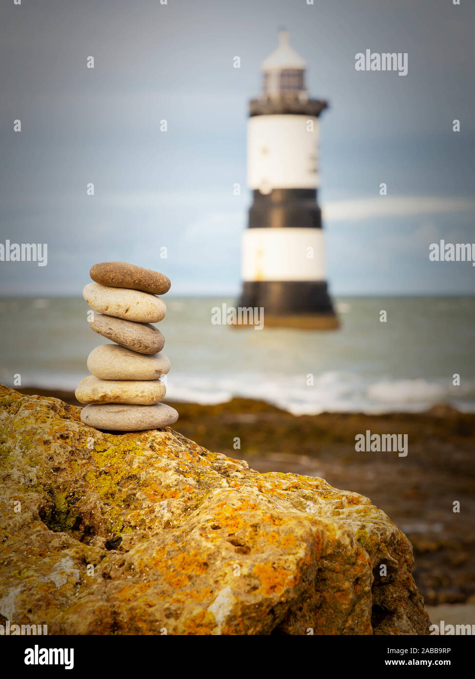 Penmon Lighthouse (Trwyn Du Lighthouse) on the eastern extremity of ...
