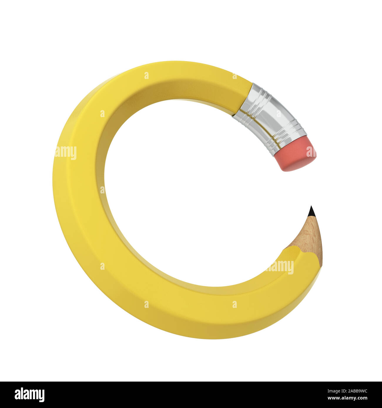 Bent pencil. 3d illustration isolated on white background Stock Photo ...