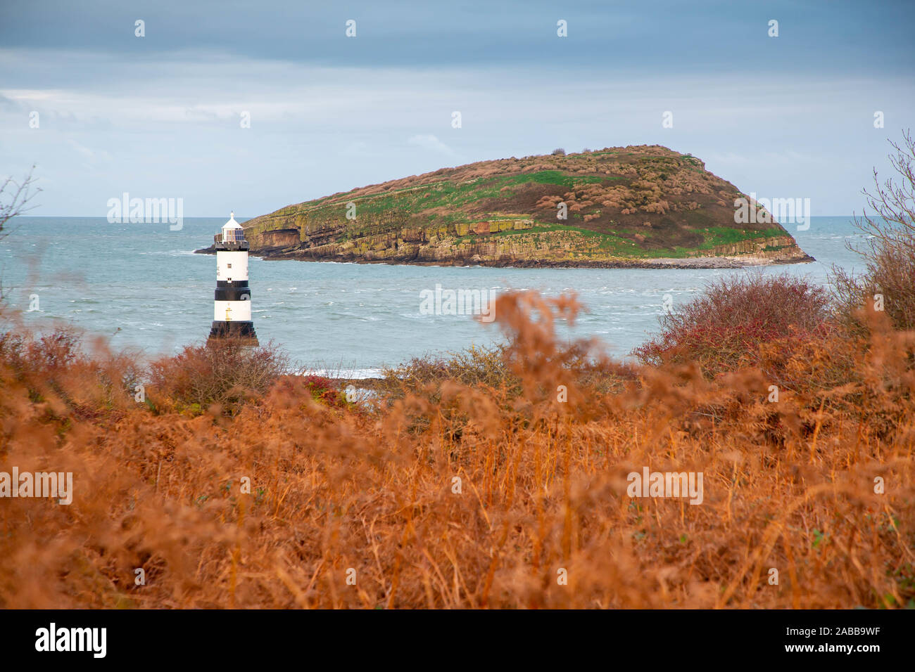 Penmon Lighthouse (Trwyn Du Lighthouse) on the eastern extremity of ...