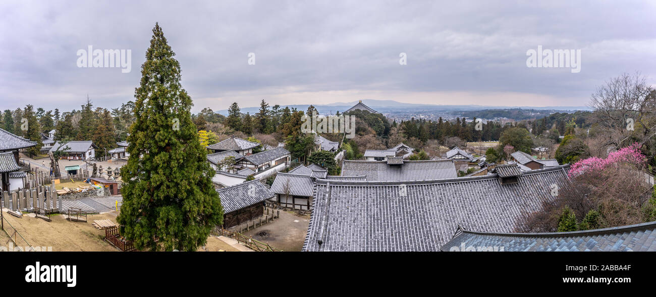View form the Todaiji Hokkedo (Sangatsudo) in Nara, Japan Stock Photo ...