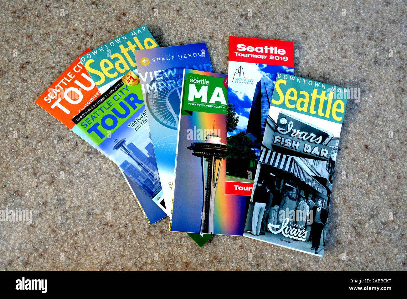 Maps and city guides for tourists in Seattle, Washington, USA Stock ...