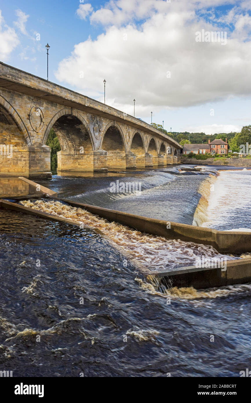 Hexham bridge spanning the river Tyne in Northumberland, UK Stock Photo ...