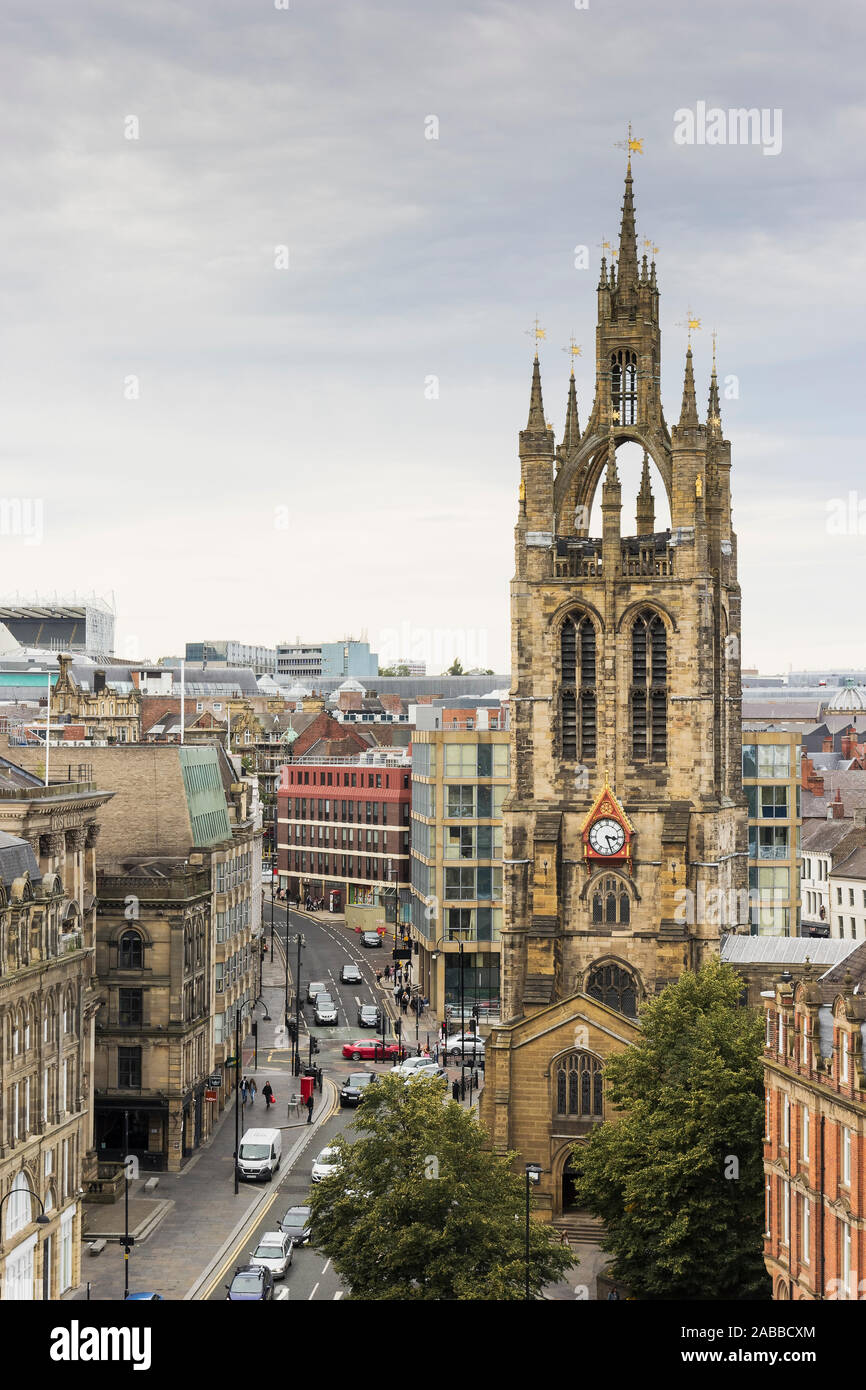 Newcastle upon Tyne, view from St Nicholas Cathedral to St James's Park ...