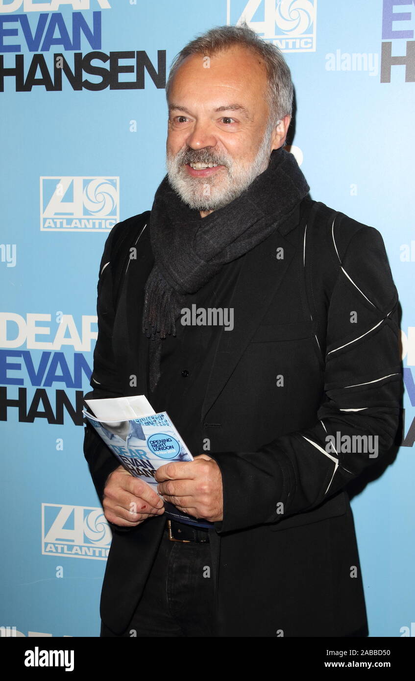 London, UK. Graham Norton at Dear Evan Hansen opening night at the Noel ...