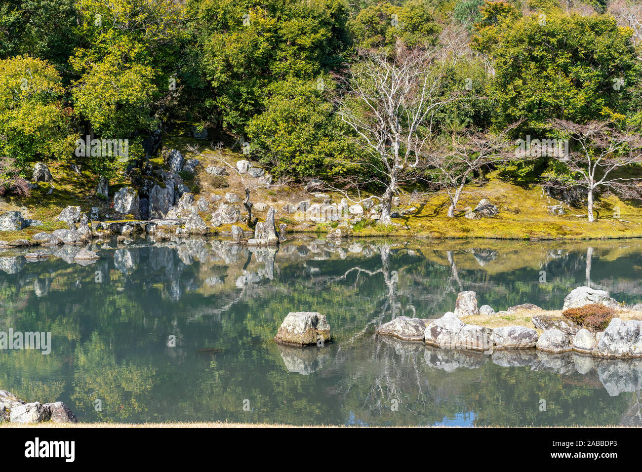 Tenryuji Temple Sogenchi Garden pond, Kyoto, Japan Stock Photo - Alamy