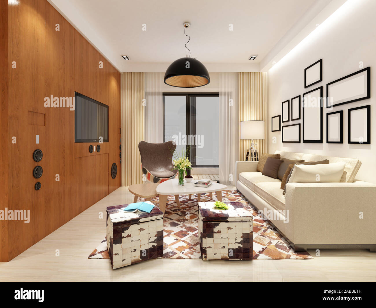 3d render of home interior Stock Photo - Alamy