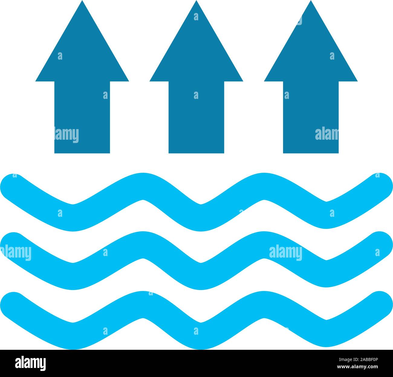 water waves with arrows up flat style icon vector illustration design ...