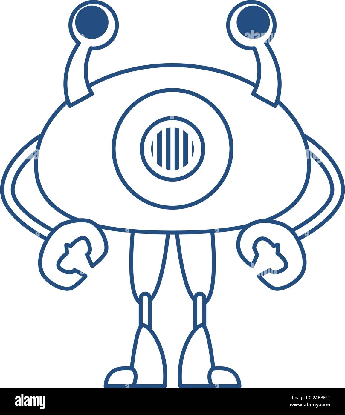 humanoid robot line style icon vector illustration design Stock Vector ...