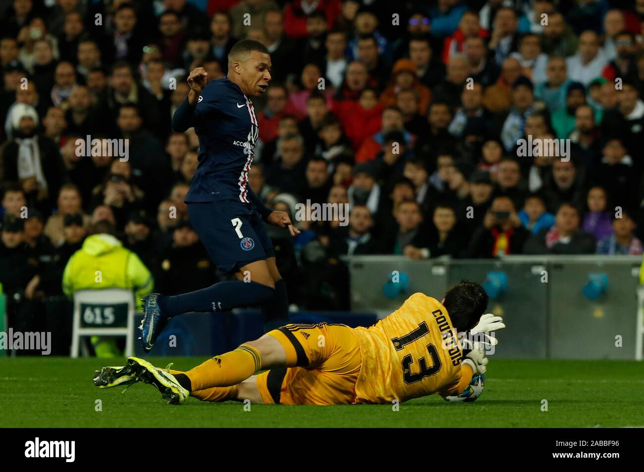 Madrid, Spain. 26th Nov, 2019. KYLIAN MBAPPE AND THIBAUT COURTOIS ...