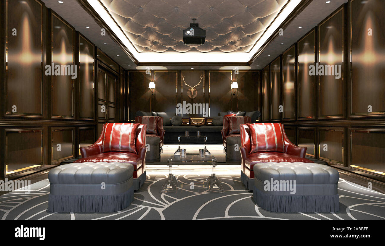 3d render of cinema room Stock Photo - Alamy